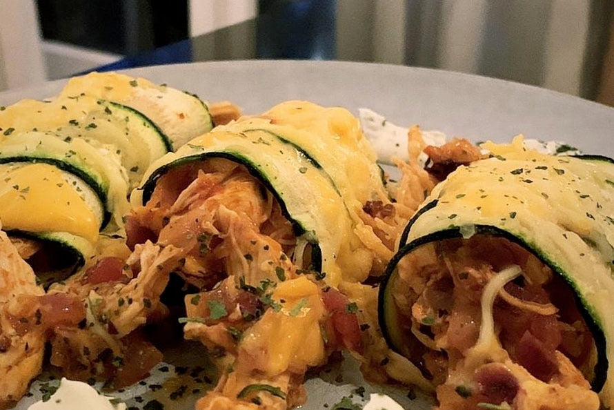 Courgette enchiladas met pulled chicken – Cocooning beauty